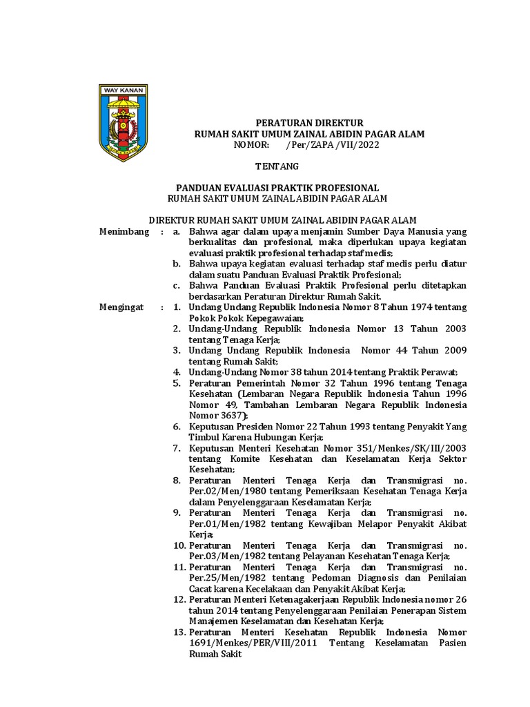 Peraturan Direktur - KPS | PDF