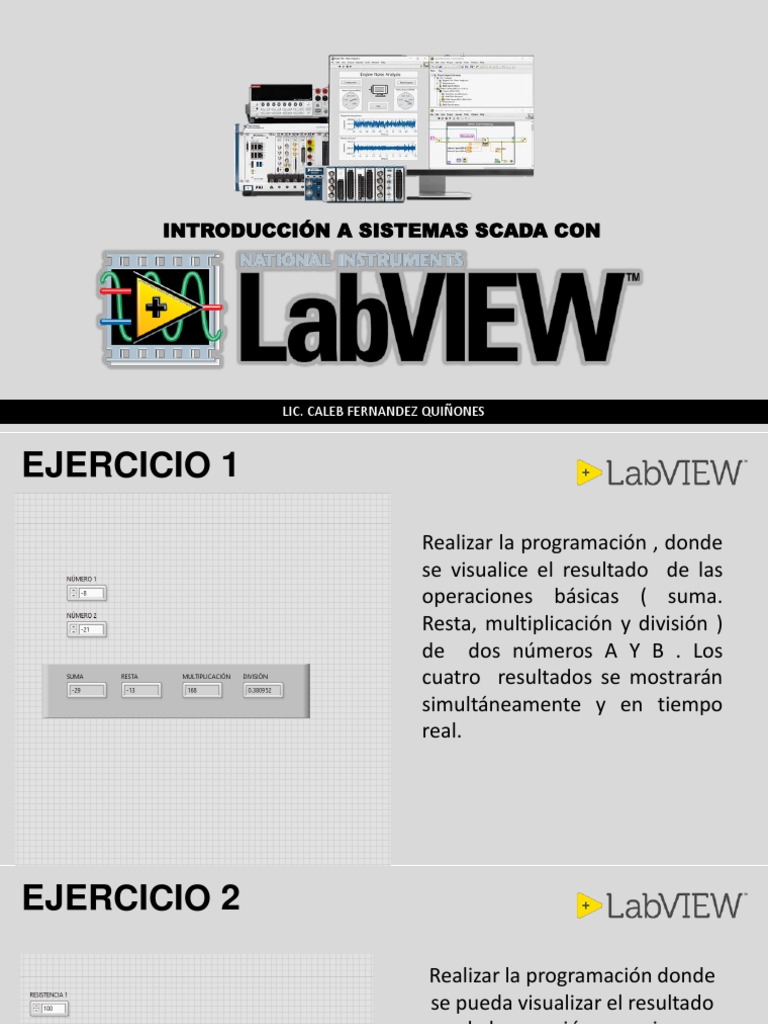 Sistemas Scada Con Labview Ejercicios Manual | PDF | Scada ...