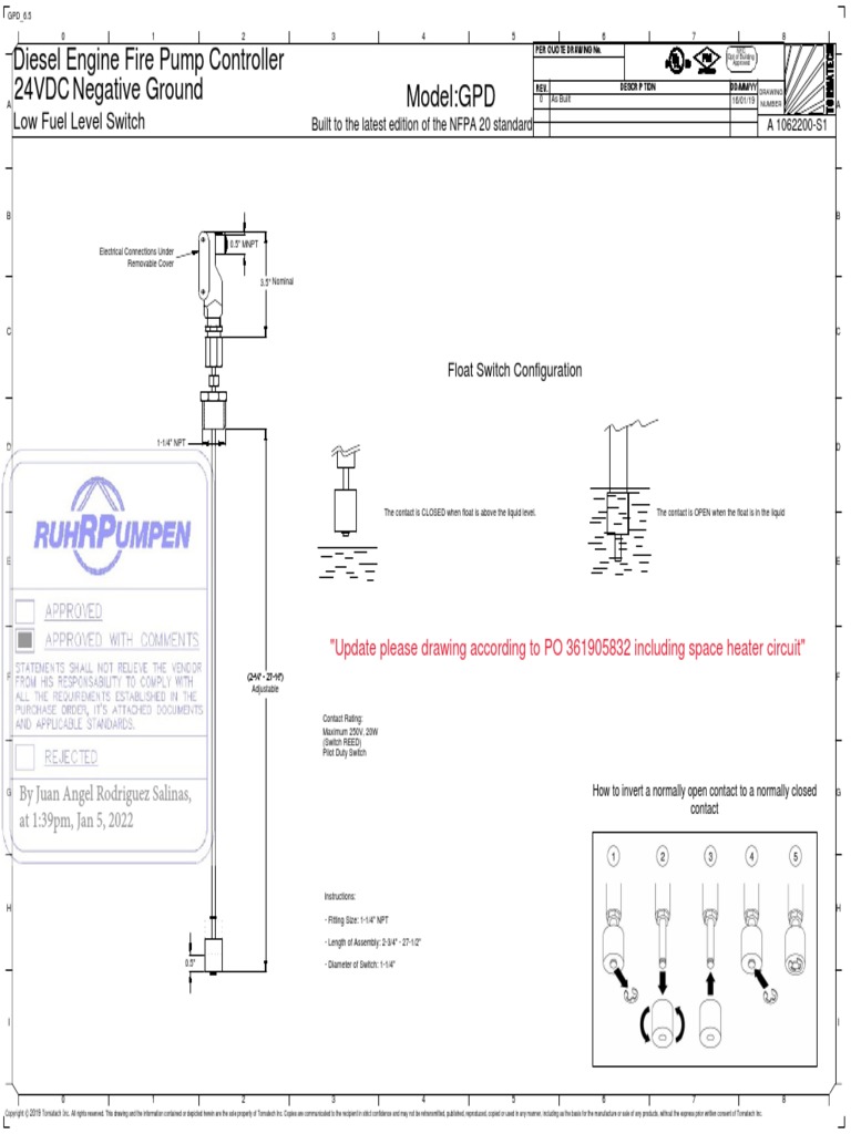 Diesel Engine Fire Pump Controller Negative Ground DC 24V:Gpd Model ...