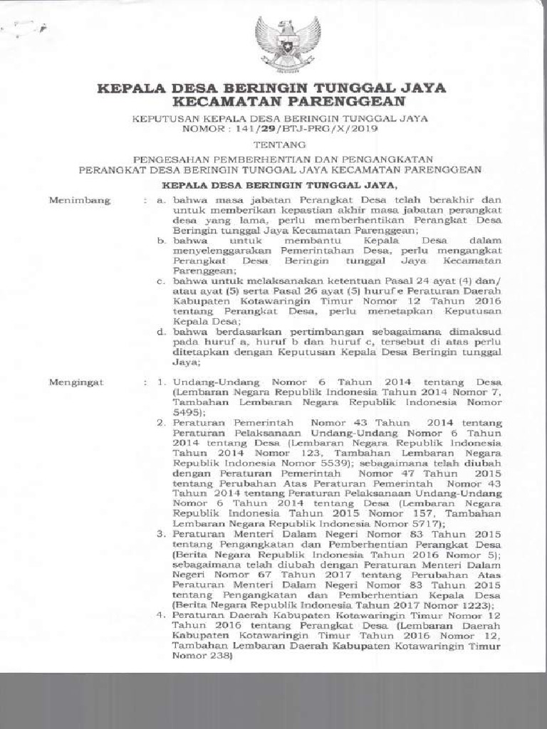 SK Perangkat Desa - Compressed | PDF