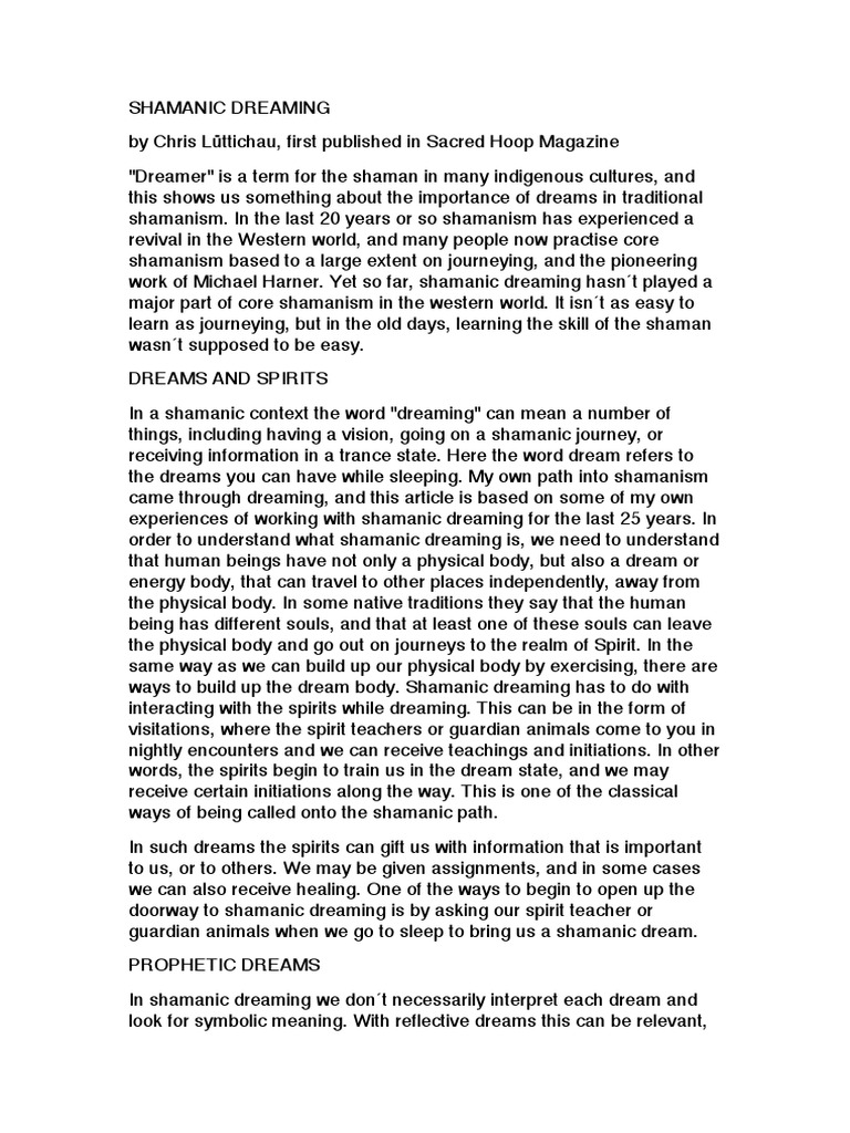 2013 - Chris - Lüttichau - Shamanic - Dreaming | PDF | Shamanism | Dream