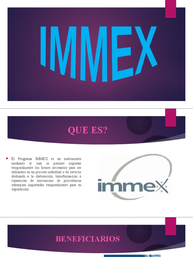 Programa IMMEX: Importación Temporal y Exportación | PDF ...