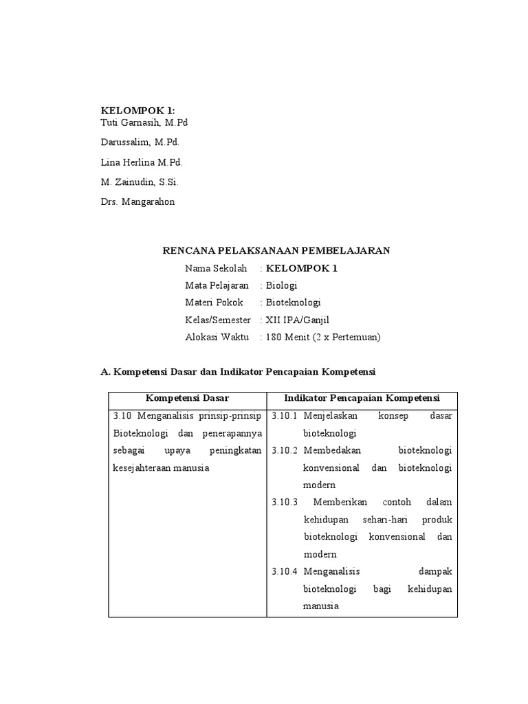 TUGAS UP BIOTEKNOLOGI - RPP - PJBL - Kurikulum - 2013 - Revisi - Materi ...