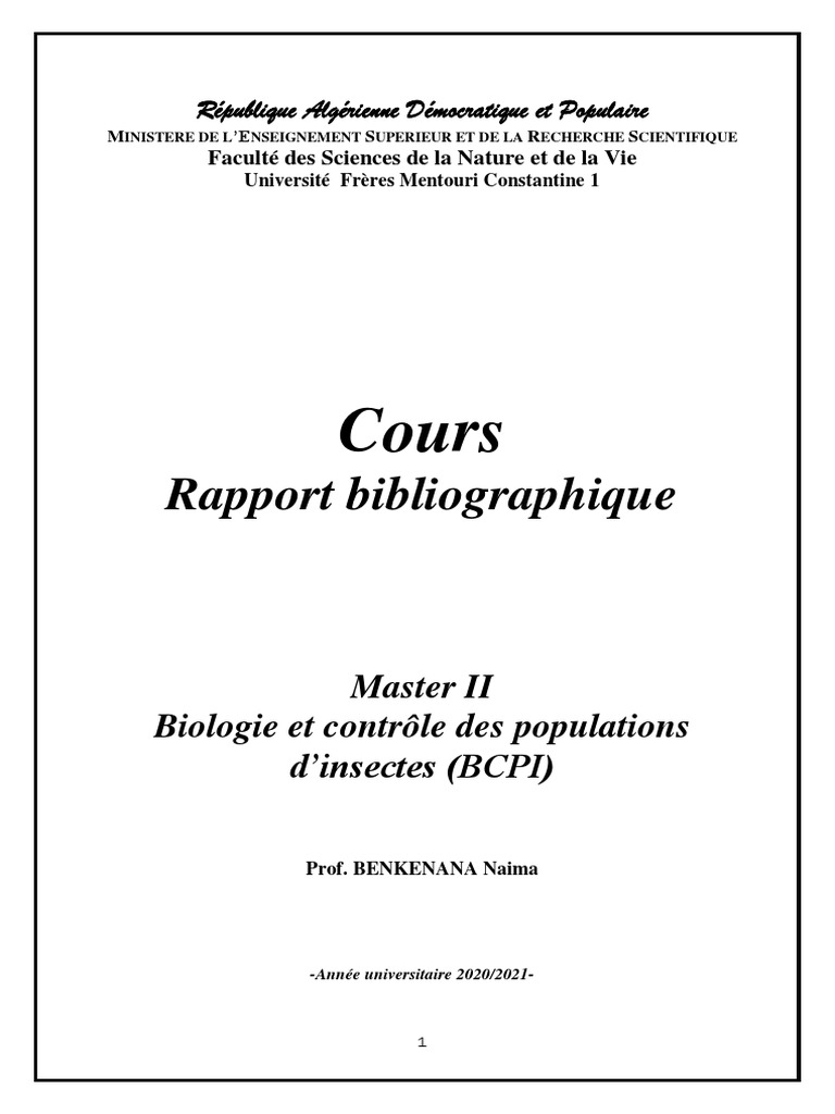 Rapport Bibliographique | PDF | Document | Publication académique
