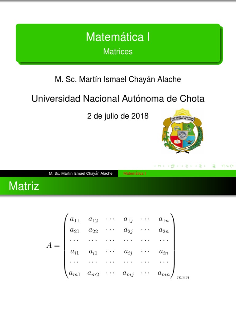 1a - Matrices Diapositivas | PDF | Matriz (Matemáticas) | Relaciones ...