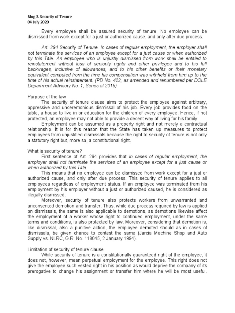 B3. Security of Tenure | PDF | Damages | Indemnity