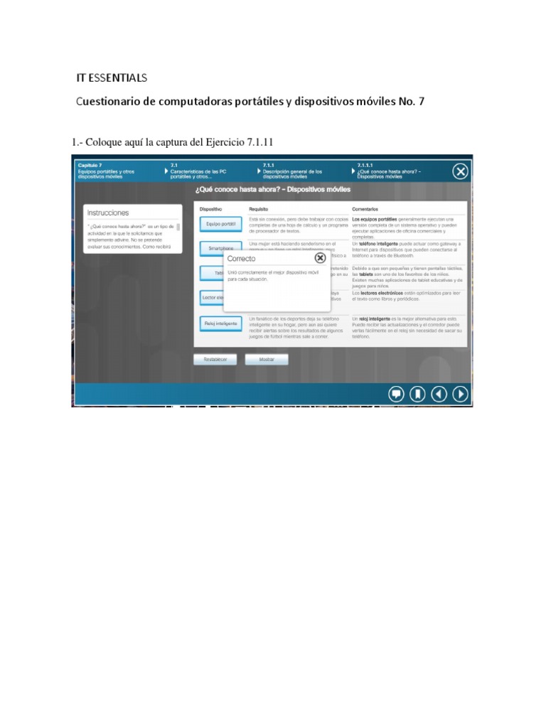 Cuestionario U7 - V7 Portátiles Iker Guzman | PDF | Hardware de la ...
