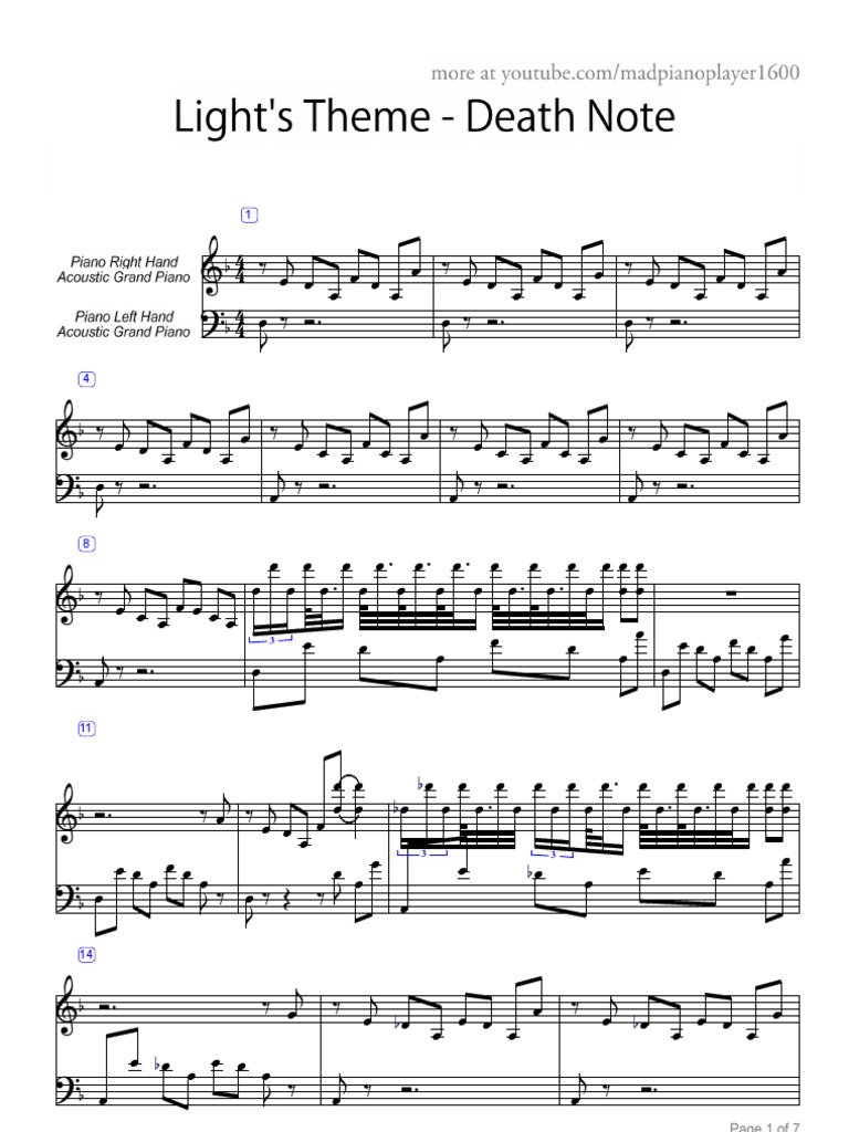 Light's Theme - Sheet Music | PDF