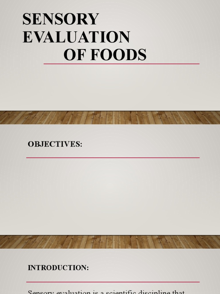 Sensory Evaluation of Foods | PDF | Self-Improvement | Wellness