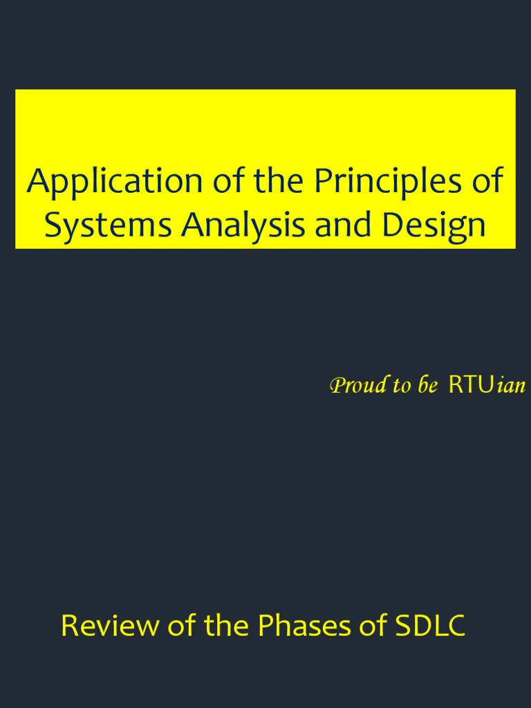 Module 4 Application of The Principles of Systems Analysis Design | PDF | Computing | Business