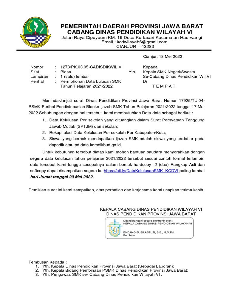 Permohonan Data Lulusan SMK | PDF