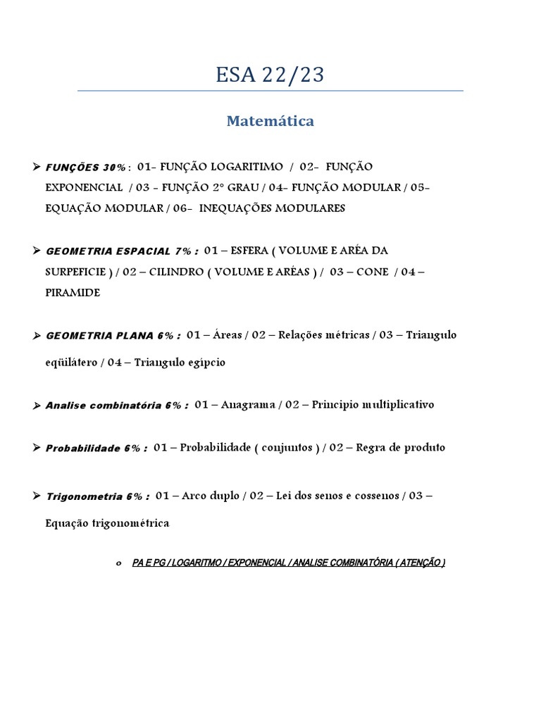 Matematica Esa | PDF