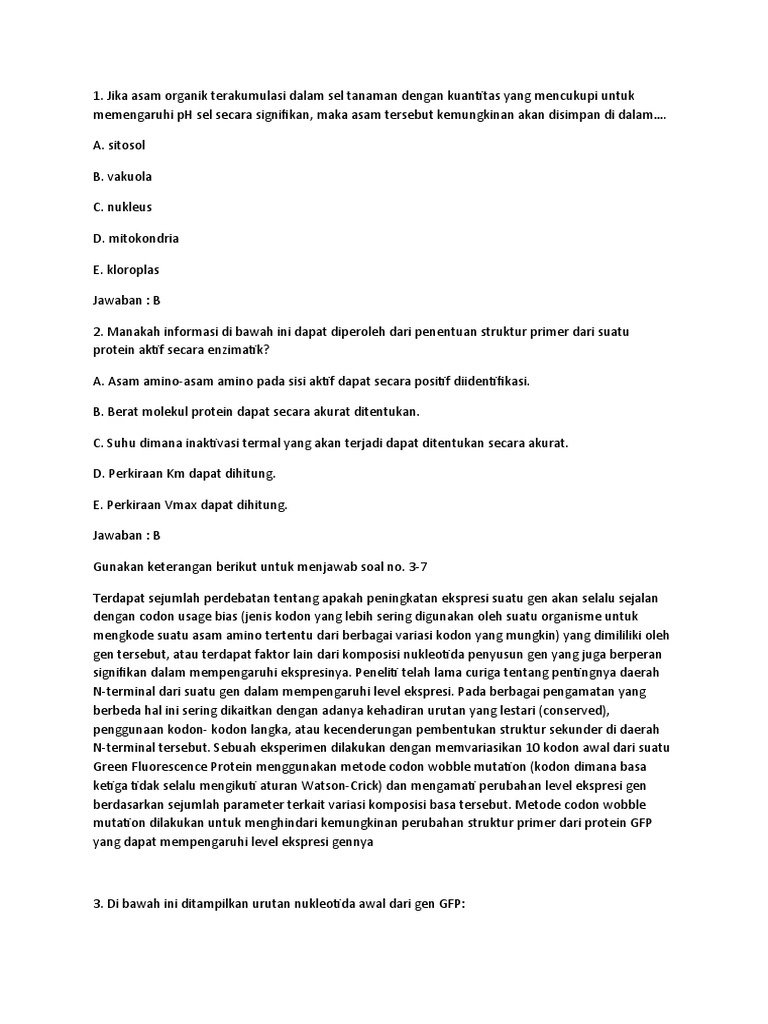 Soal KSN Biologi | PDF