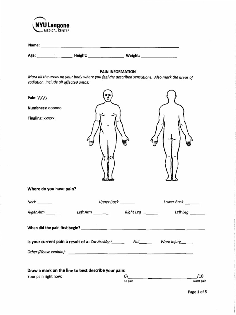 Spine Questionnaire 2020 | PDF | Pain | Myocardial Infarction
