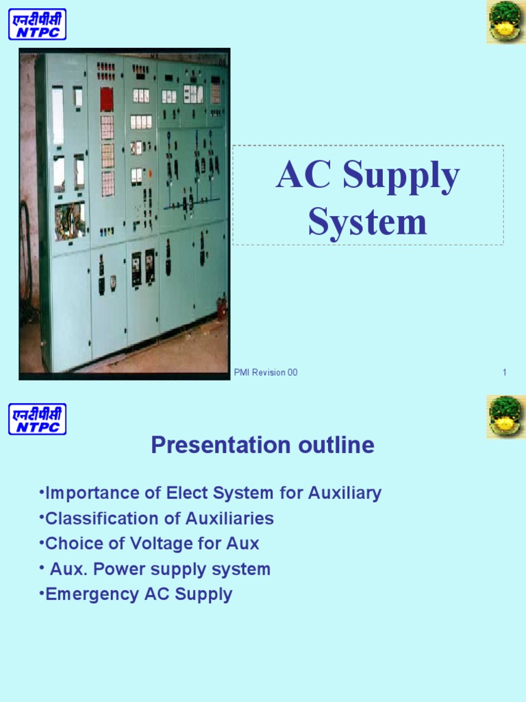 Ac-Supply System in Power Plant | PDF | Power Supply | Alternating Current