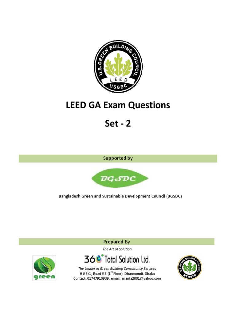 LEED GA Exam Questions Set 2 | Download Free PDF | Leadership In Energy And Environmental Design ...