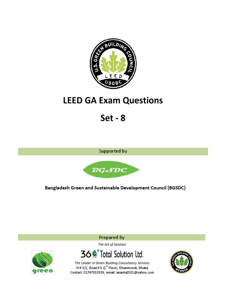 LEED GA Exam Prep: Question Set 8 | PDF | Leadership In Energy And ...