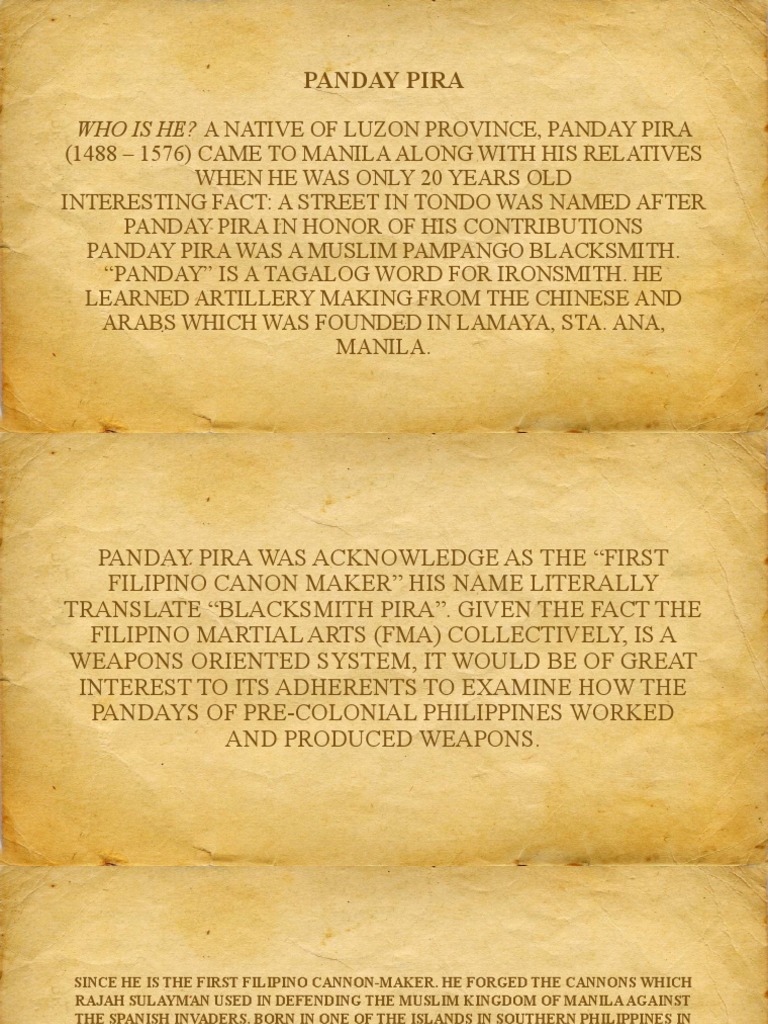 The Legacy of Panday Pira: The First Filipino Cannon Maker and His ...