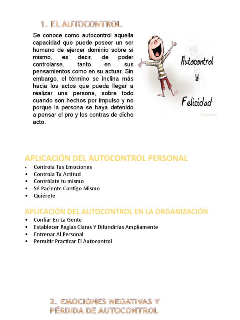 Autocontrol | PDF | Crecimiento personal y profesional | Relaciones ...