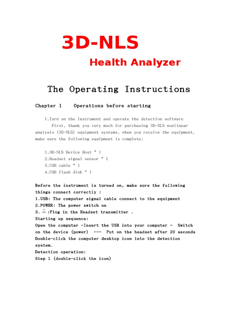 3D-NLS: The Operating Instructions | PDF | Usb | Icon (Computing)