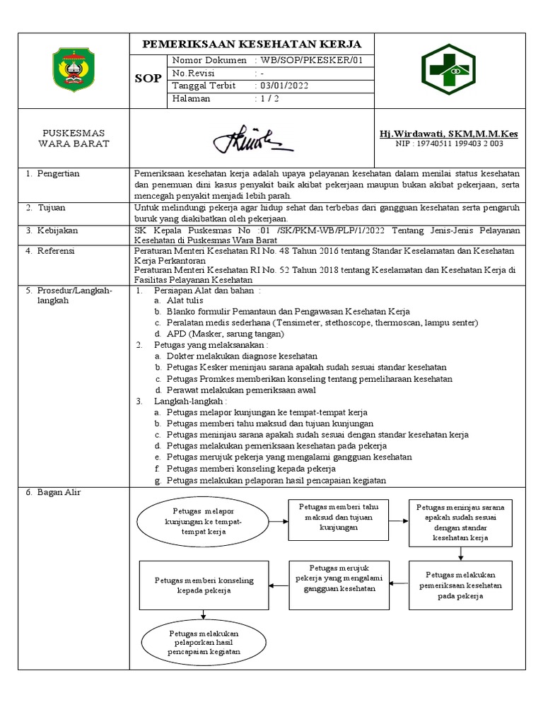 Prosedur Pemeriksaan Kesehatan Kerja | PDF