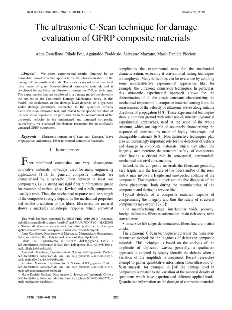 2016 - The Ultrasonic C-Scan Technique For Damage Evaluation of GFRP ...