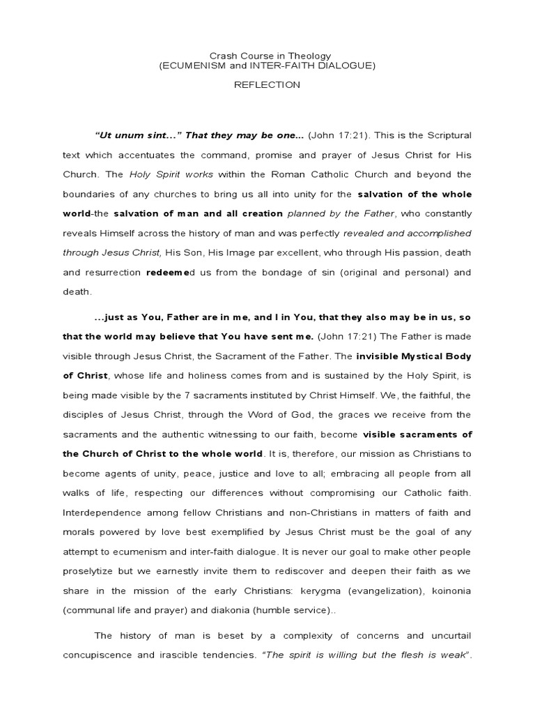 The Journey Toward Unity: A Reflection on the History and Importance of ...