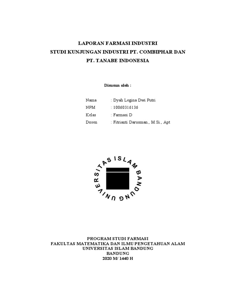 Laporan Farmasi Industri Combiphar Dan Tanabe | PDF