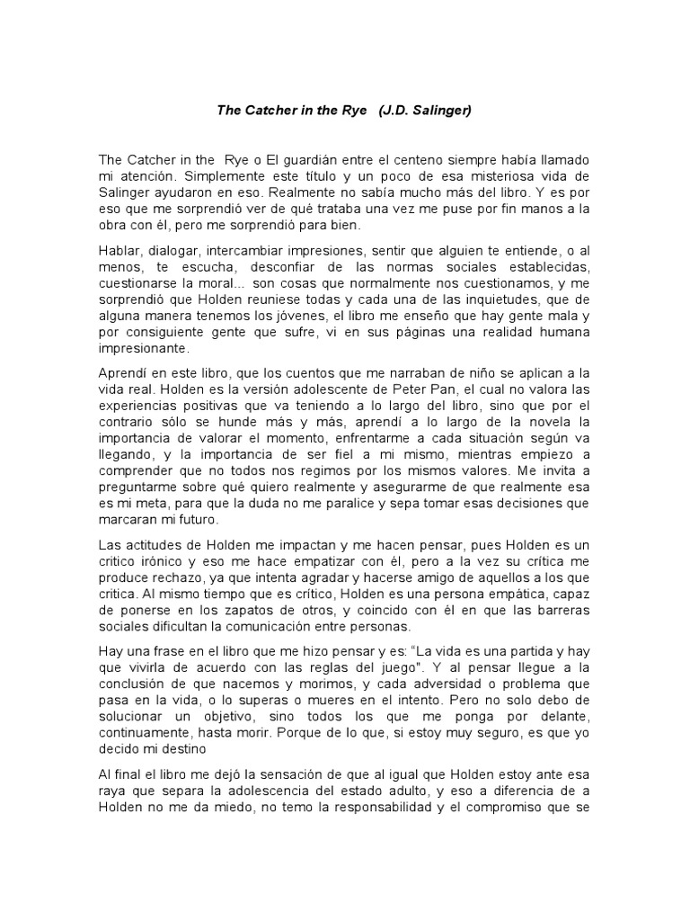 The Catcher in The Rye | PDF