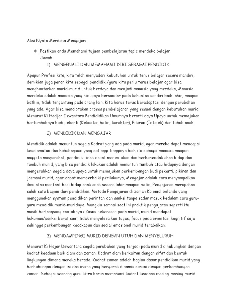 Aksi Nyata Merdeka Mengajar | PDF