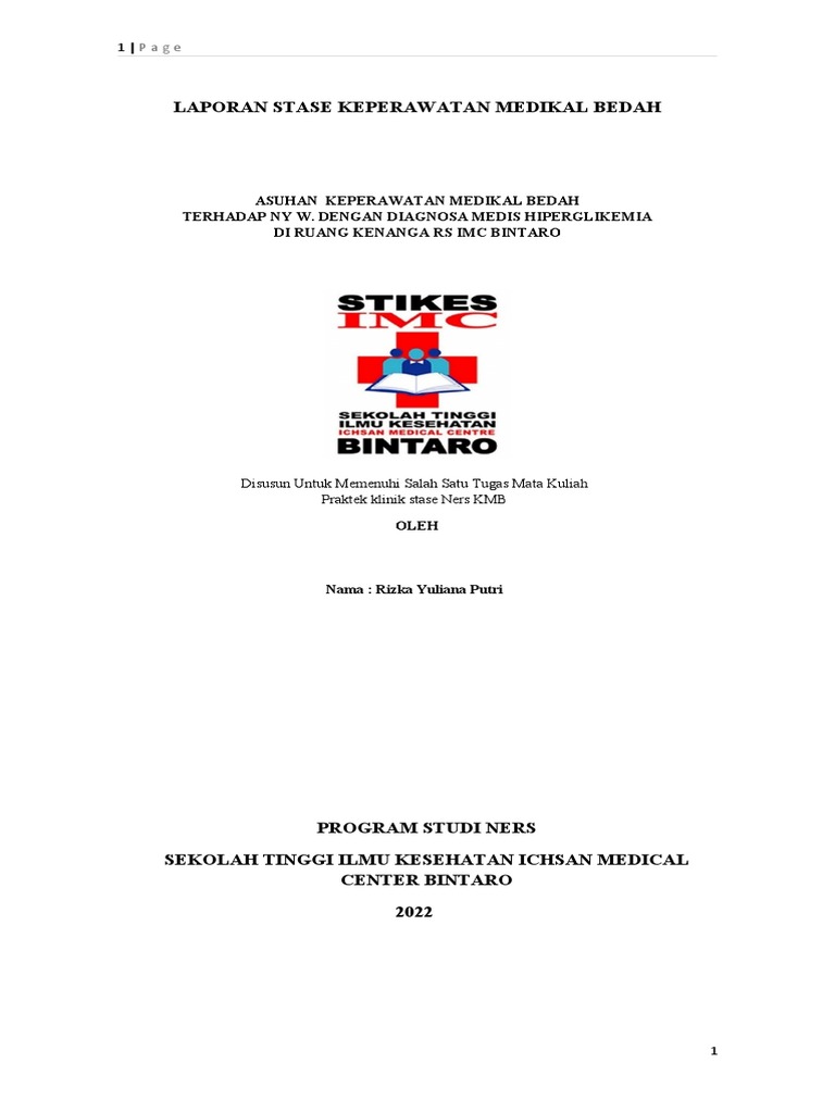 Laporan Stase Keperawatan Medikal Bedah | PDF