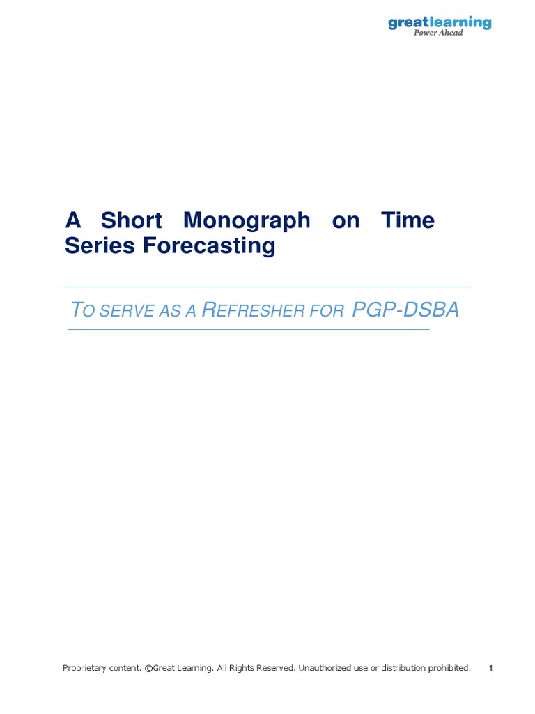 Time Series Forecasting Monograph Download Free Pdf Autoregressive Integrated Moving Average