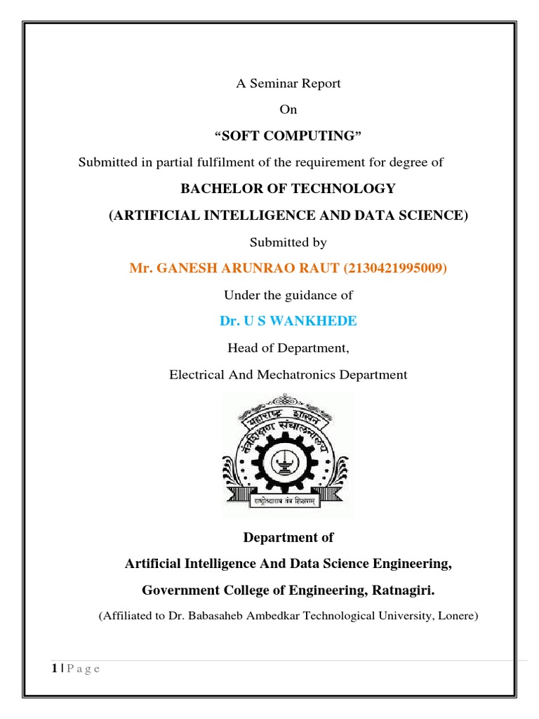 A Seminar Report1 | PDF | Genetic Algorithm | Fuzzy Logic