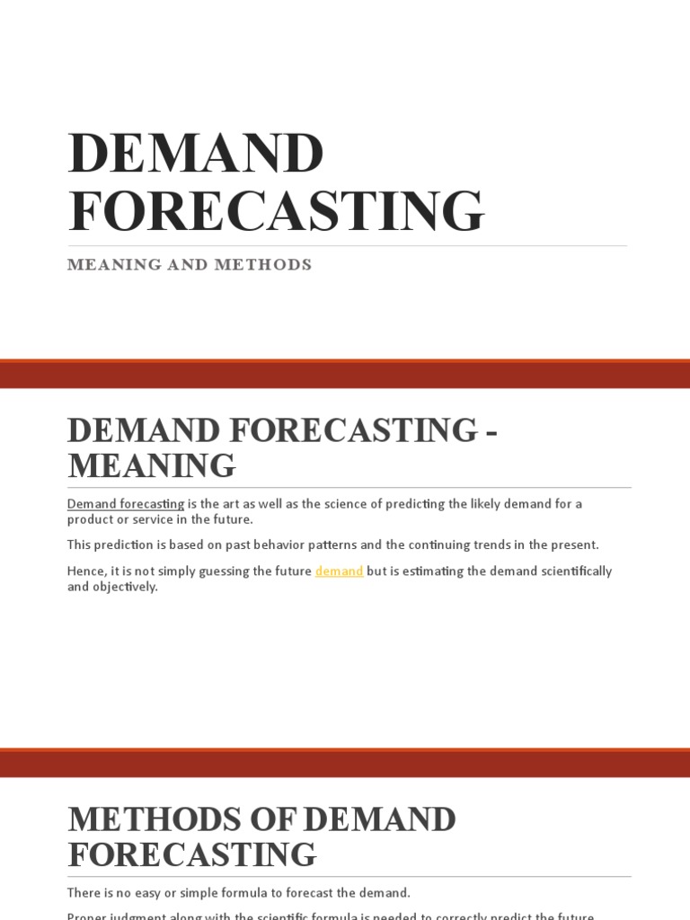Demand Forecasting: Meaning and Methods | PDF | Forecasting | Demand