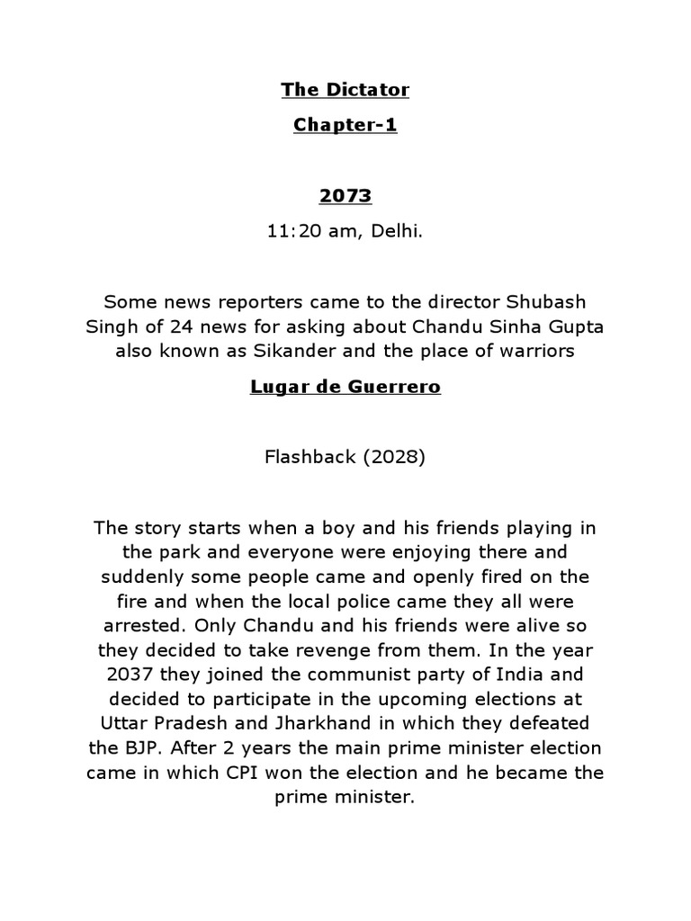 The Dictator - Chapter 1 | PDF