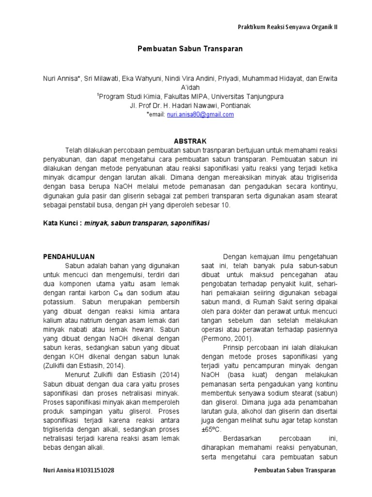 Laporan Pembuatan Sabun | PDF