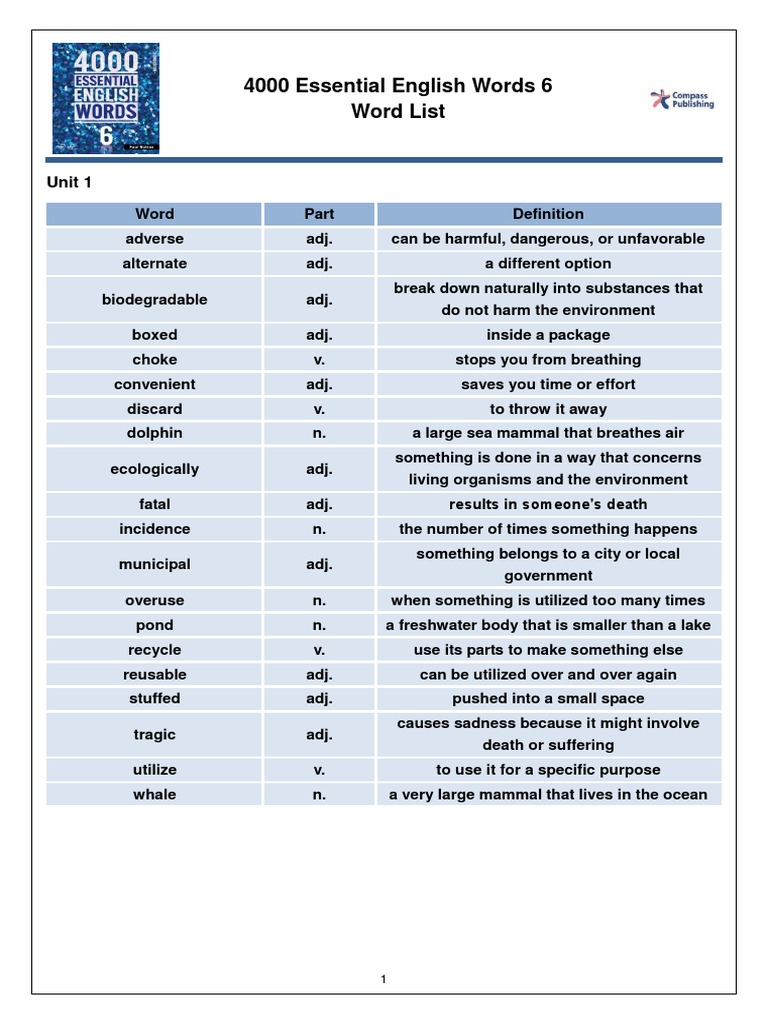 4000 Essential English Words 6 - Word List | PDF | Water | Capitalism