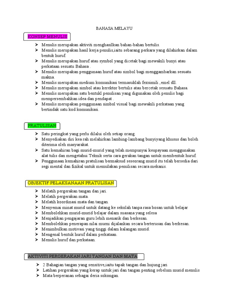 Bahasa Melayu Nota | PDF