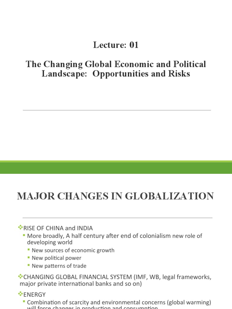 Lecture 1 Changing Global Economic Landscape | PDF | Doha Development ...
