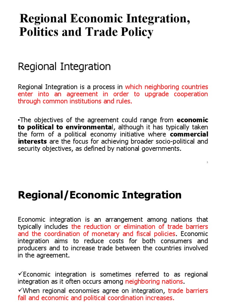 Lecture-5 Regional Integration and Politics and Trade Policy | PDF ...