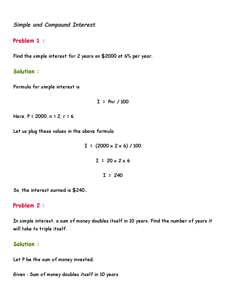 Simple and Compound Interest | PDF | Interest | Compound Interest
