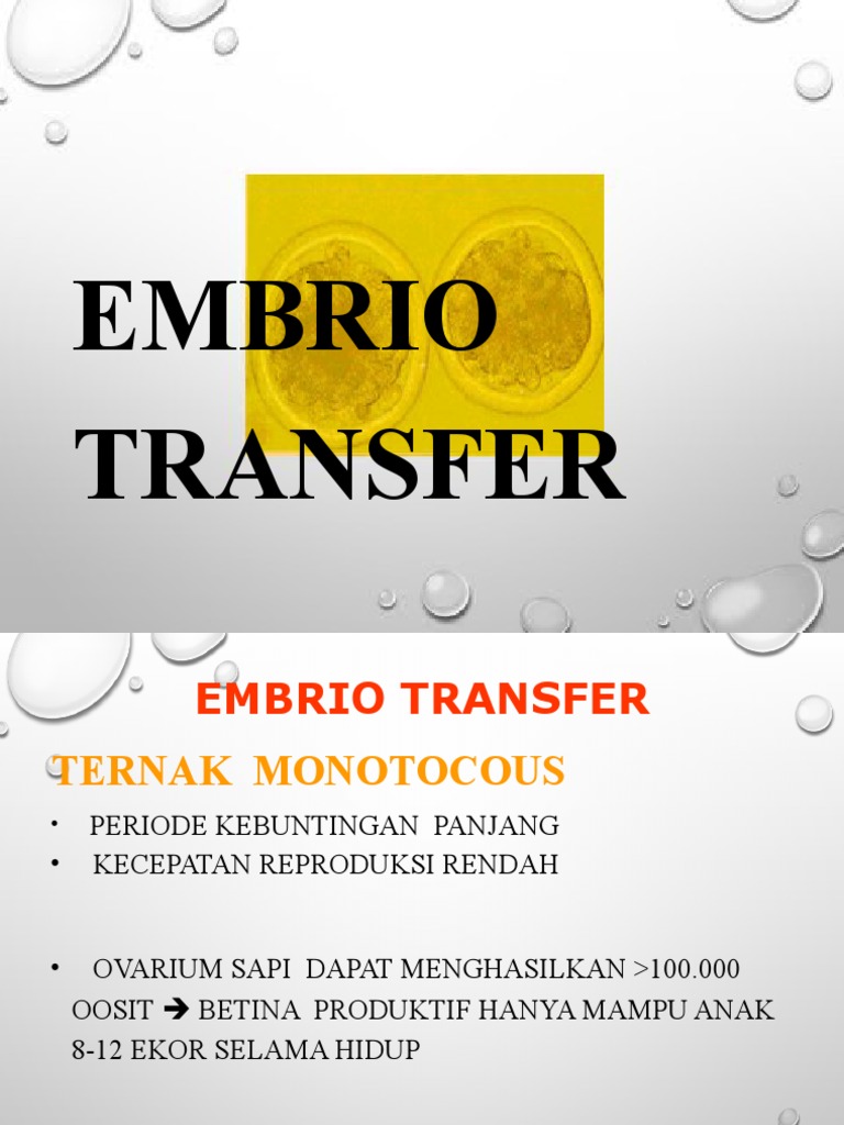 7 Embrio Transfer | PDF | Sains & Matematika
