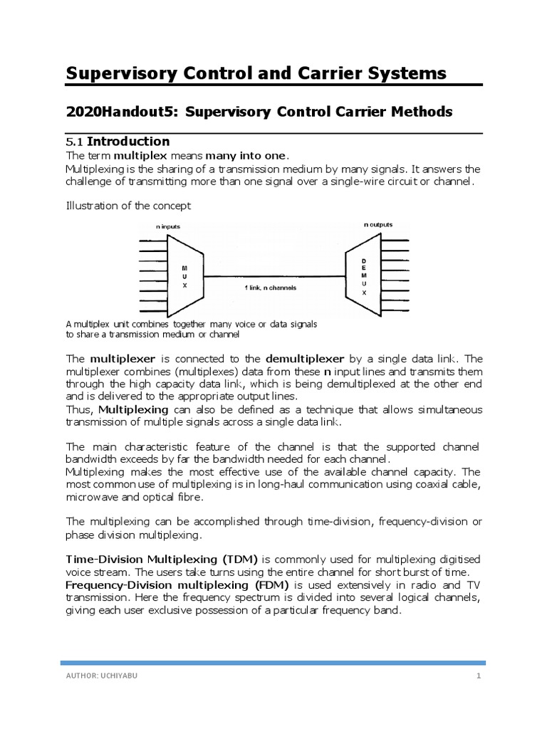 2022handout 5 Supervisory Control Carrier Methods | PDF | Multiplexing ...