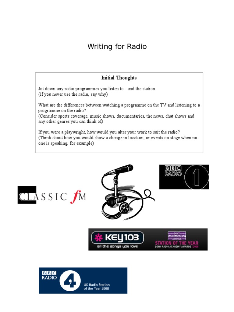Writing For Radio: Initial Thoughts | PDF | Word