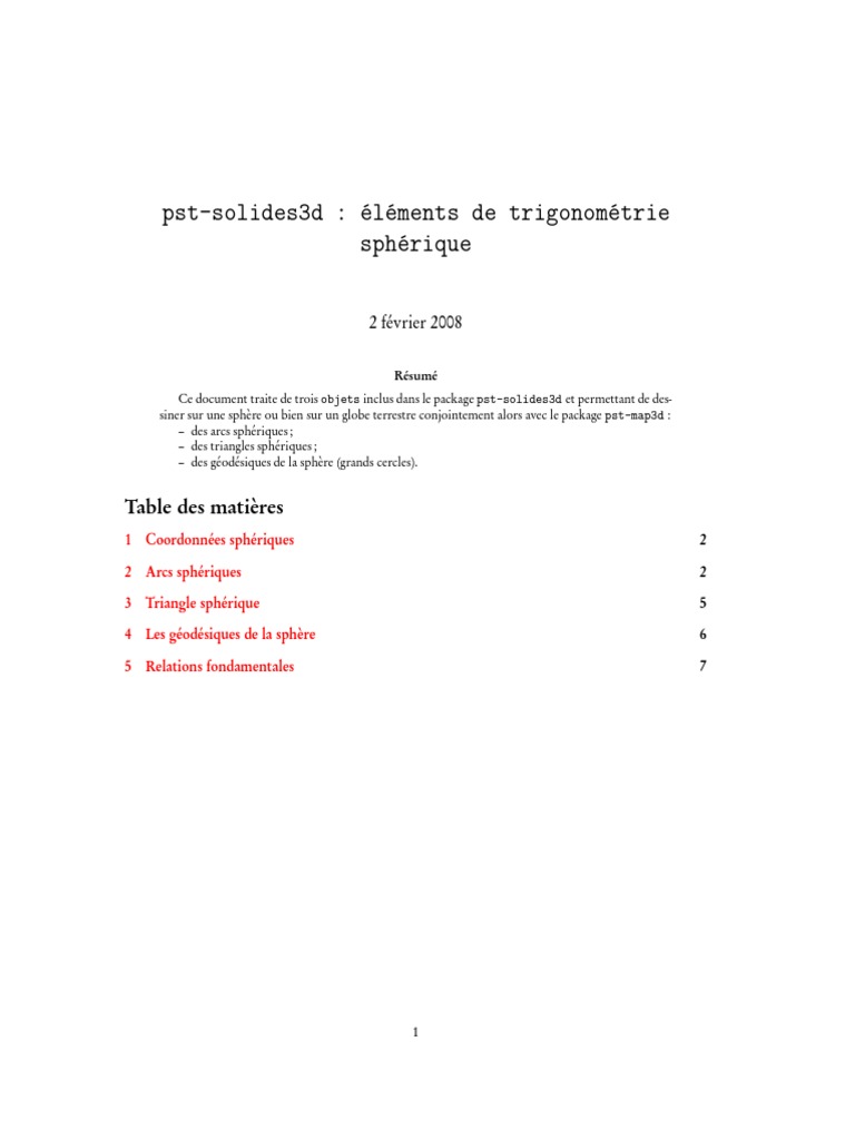 Trigo Spherique | PDF | Triangle | Sphère