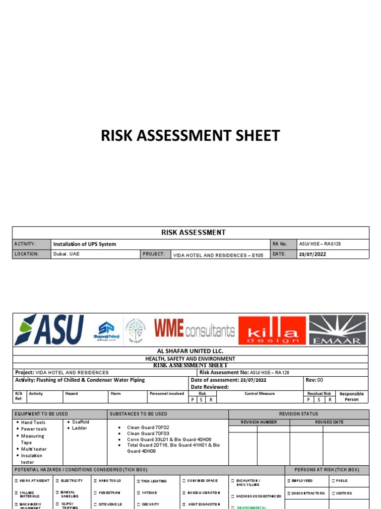 UPS Maintenance Risk Assessment Guide | PDF | Personal Protective ...