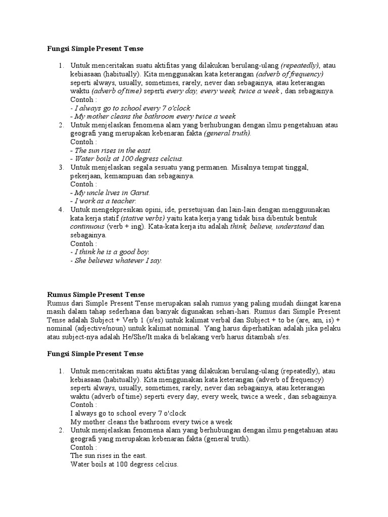 Materi Simple Present Tense | PDF