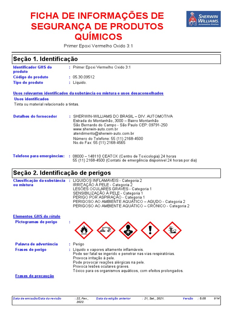 Tinta Sumare Fispq ADMARAL PRIMER VERMELHO | PDF | Desperdício | Águas ...
