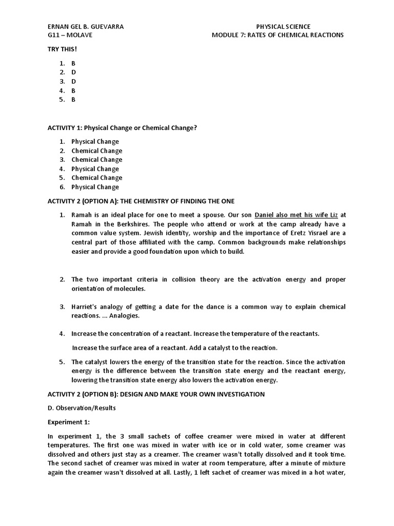 Chemistry Reaction Rates Guide | PDF | Reaction Rate | Catalysis