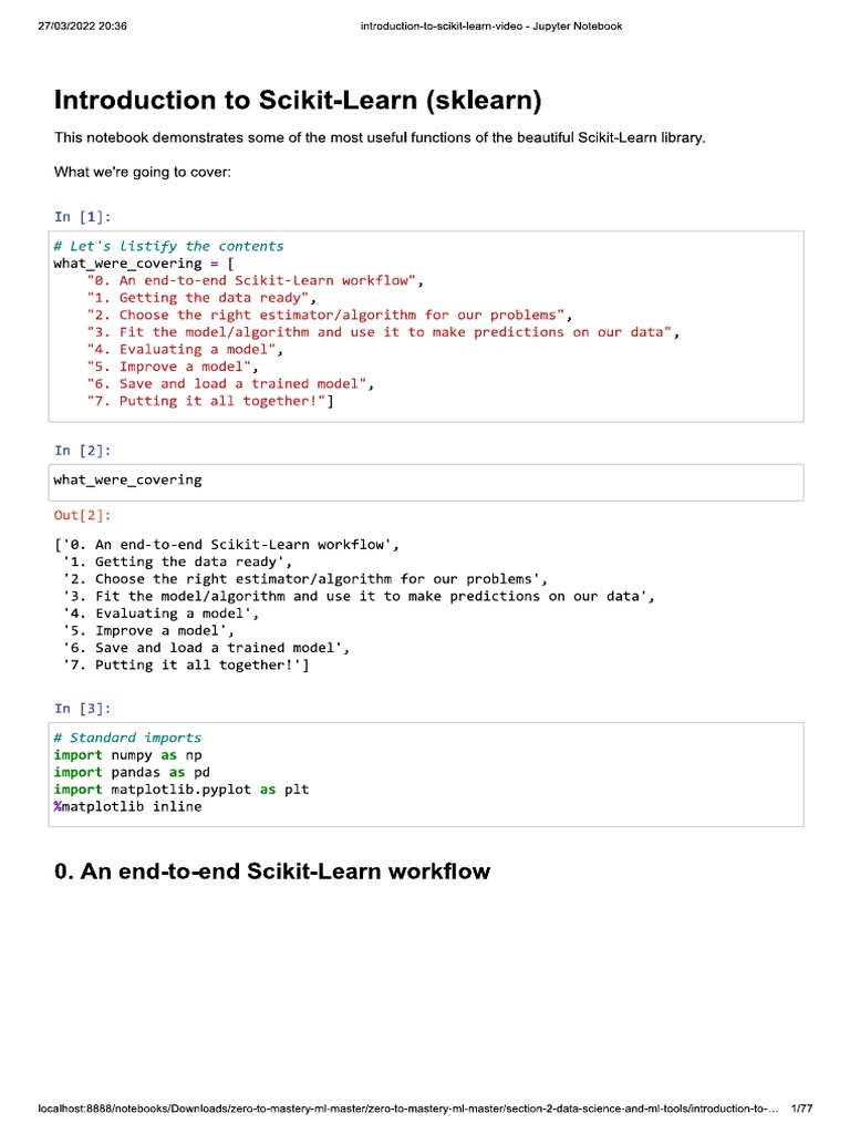Intro Scikit Learn | PDF